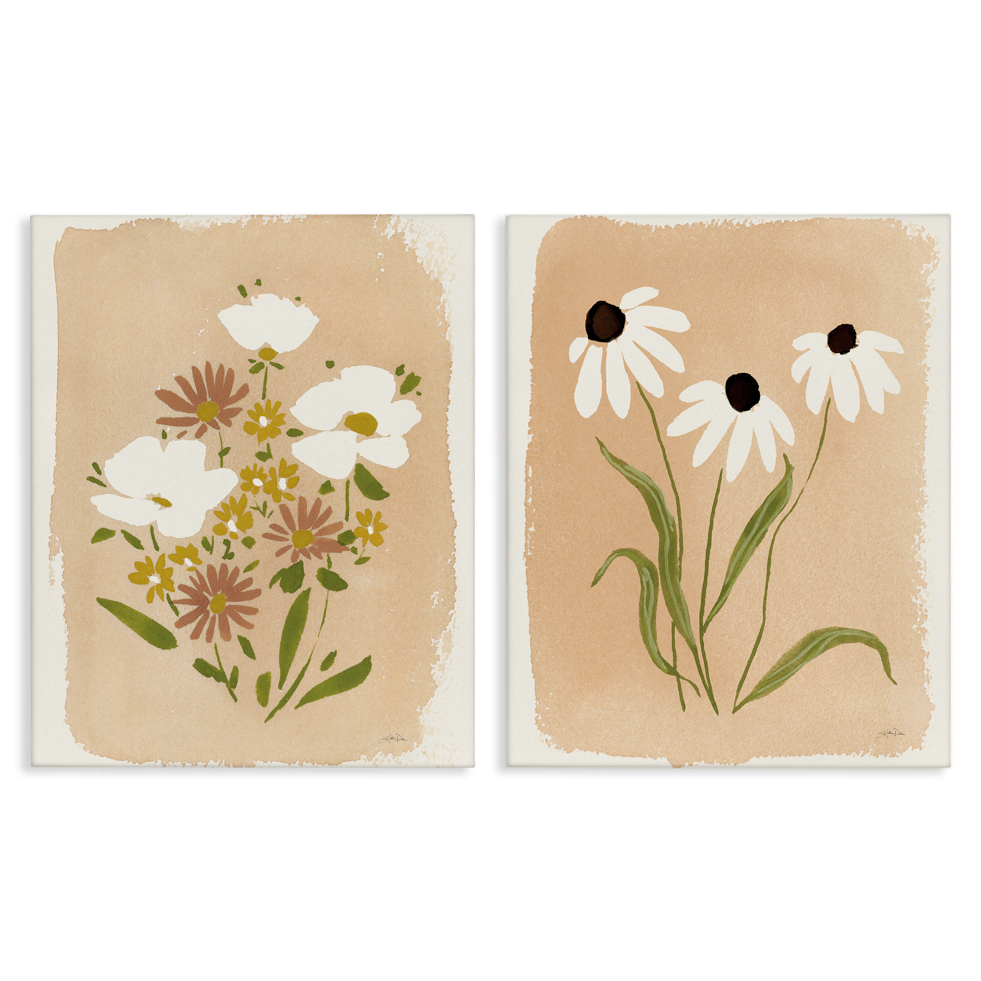 Lark Manor™ Wildflower & Daisy Treasures 2 Piece Canvas Wall Art Set ...