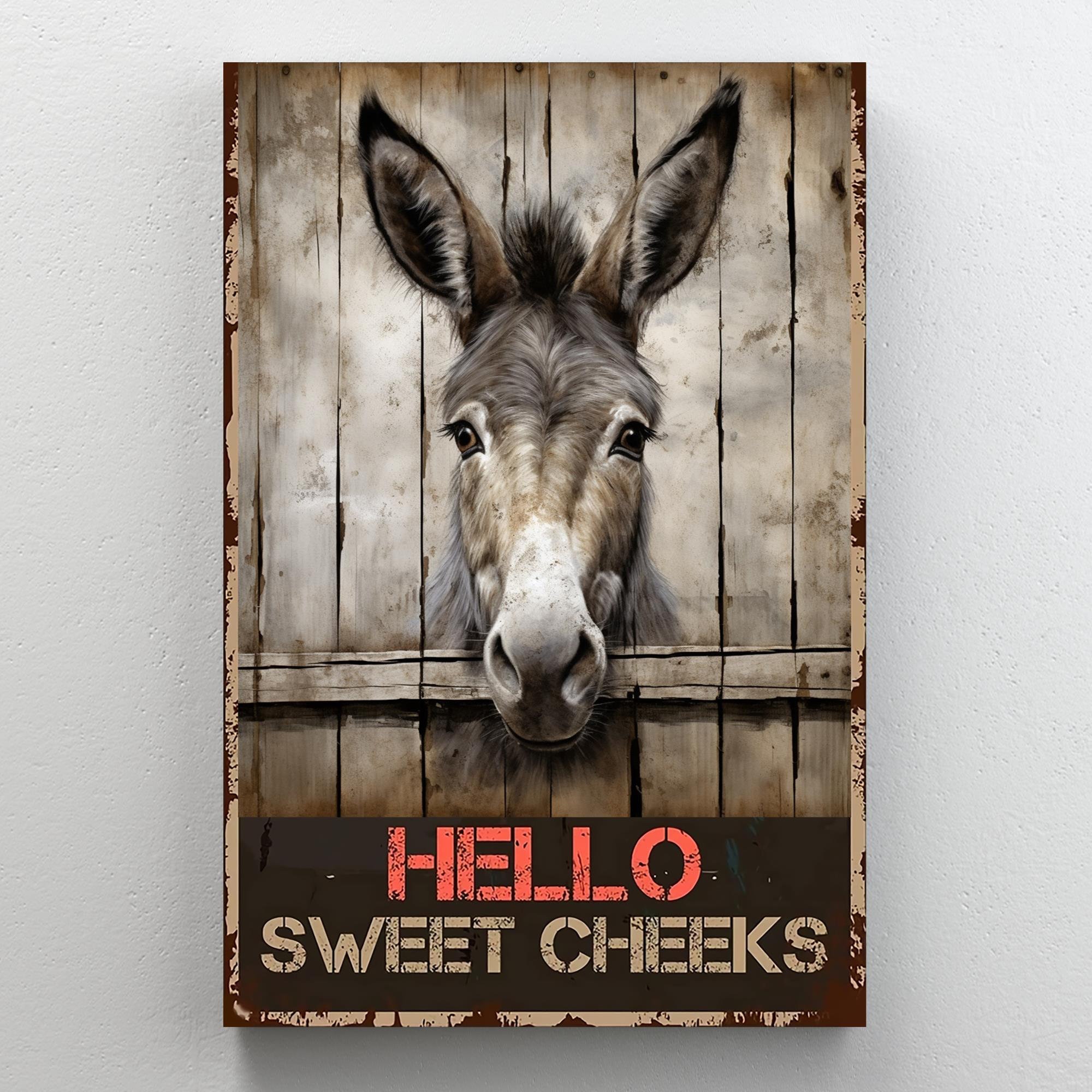 Trinx Lanice Donkey Hello Sweet Cheeks 1 On Canvas Graphic Art | Wayfair