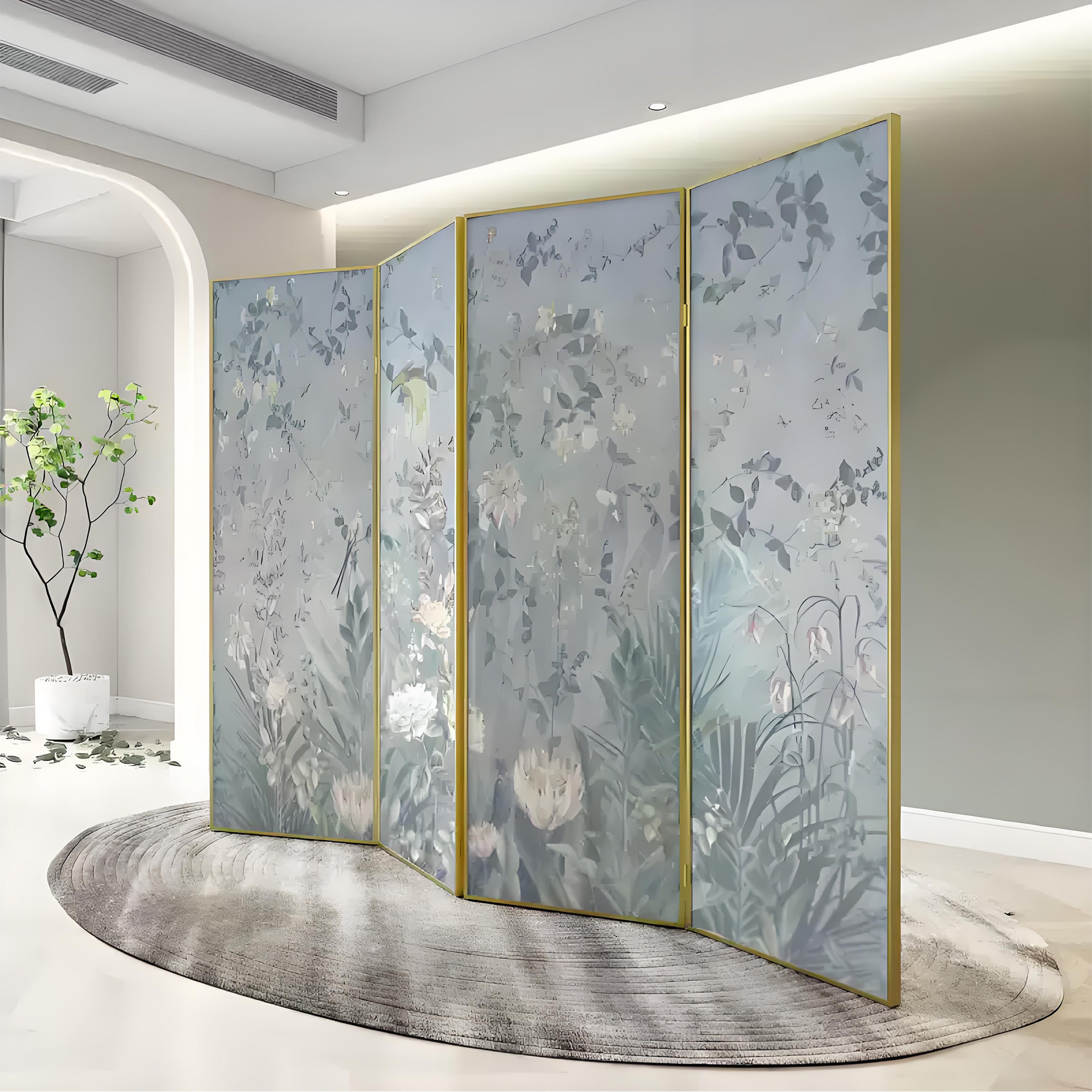 House of Hampton® Botanical Floral Screen | Wayfair