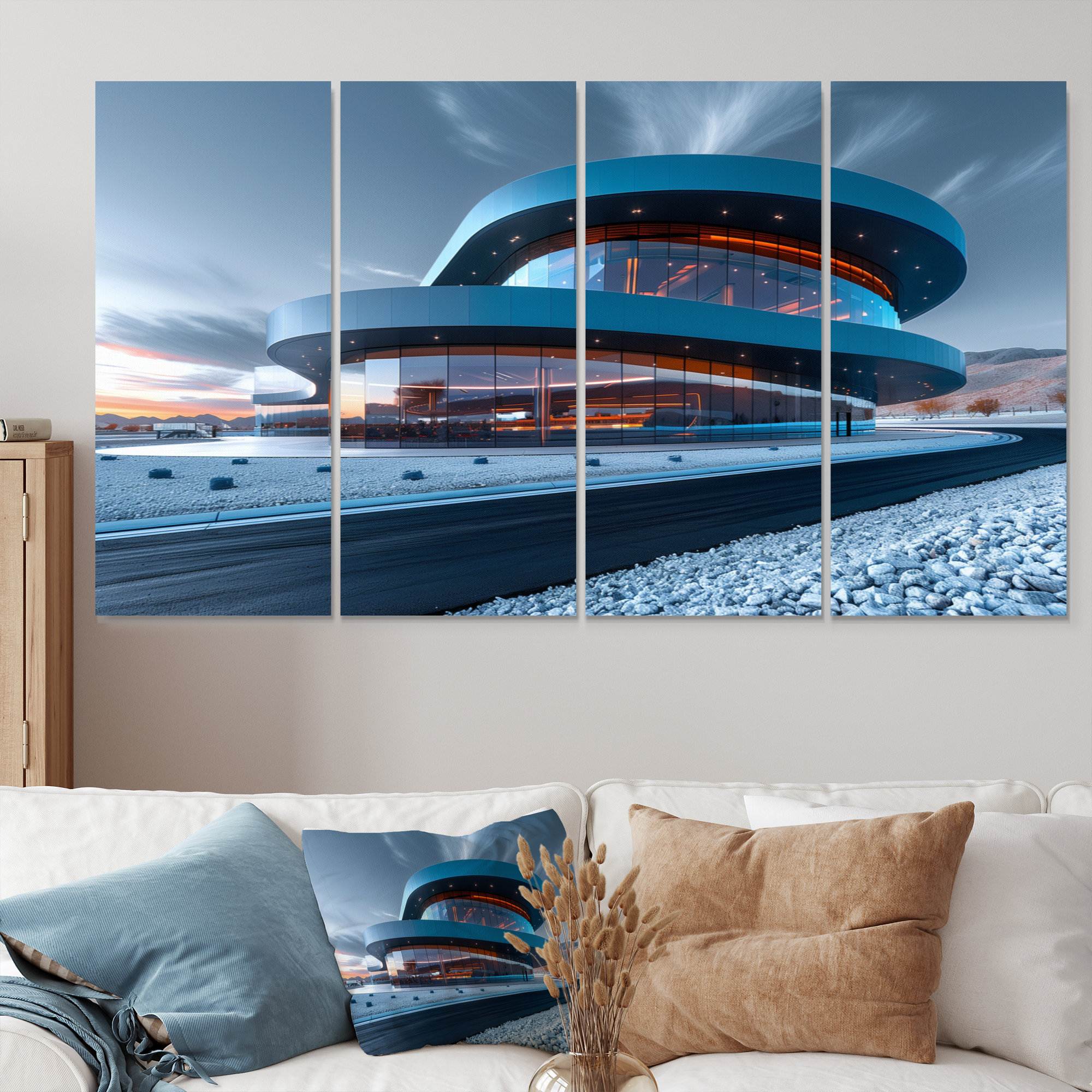 Latitude Run® Blue Orange Racing Track Dreams - Casinos / Race Tracks ...