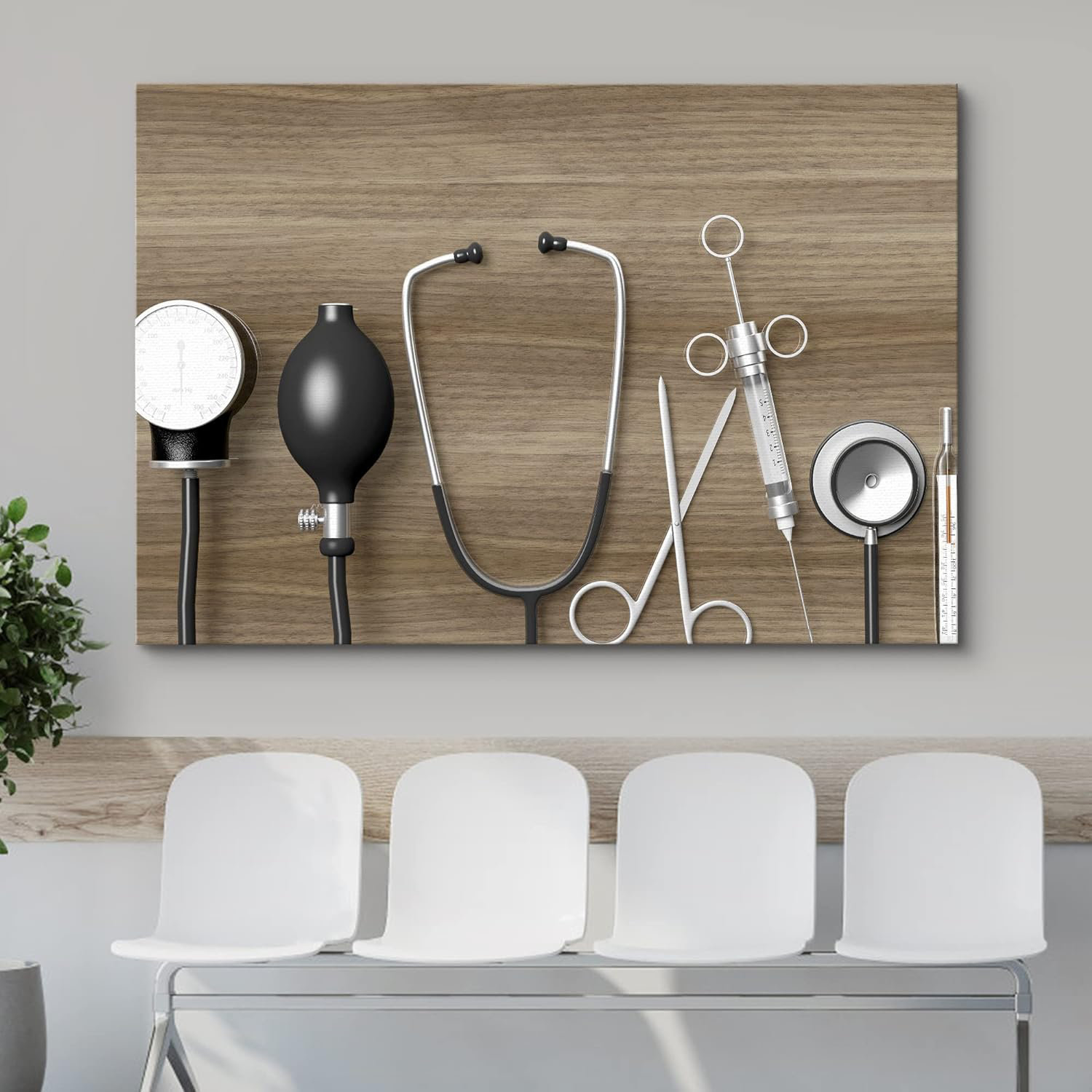 IDEA4WALL Doctor Stethoscope, Needle, Scissors Medical Health ...