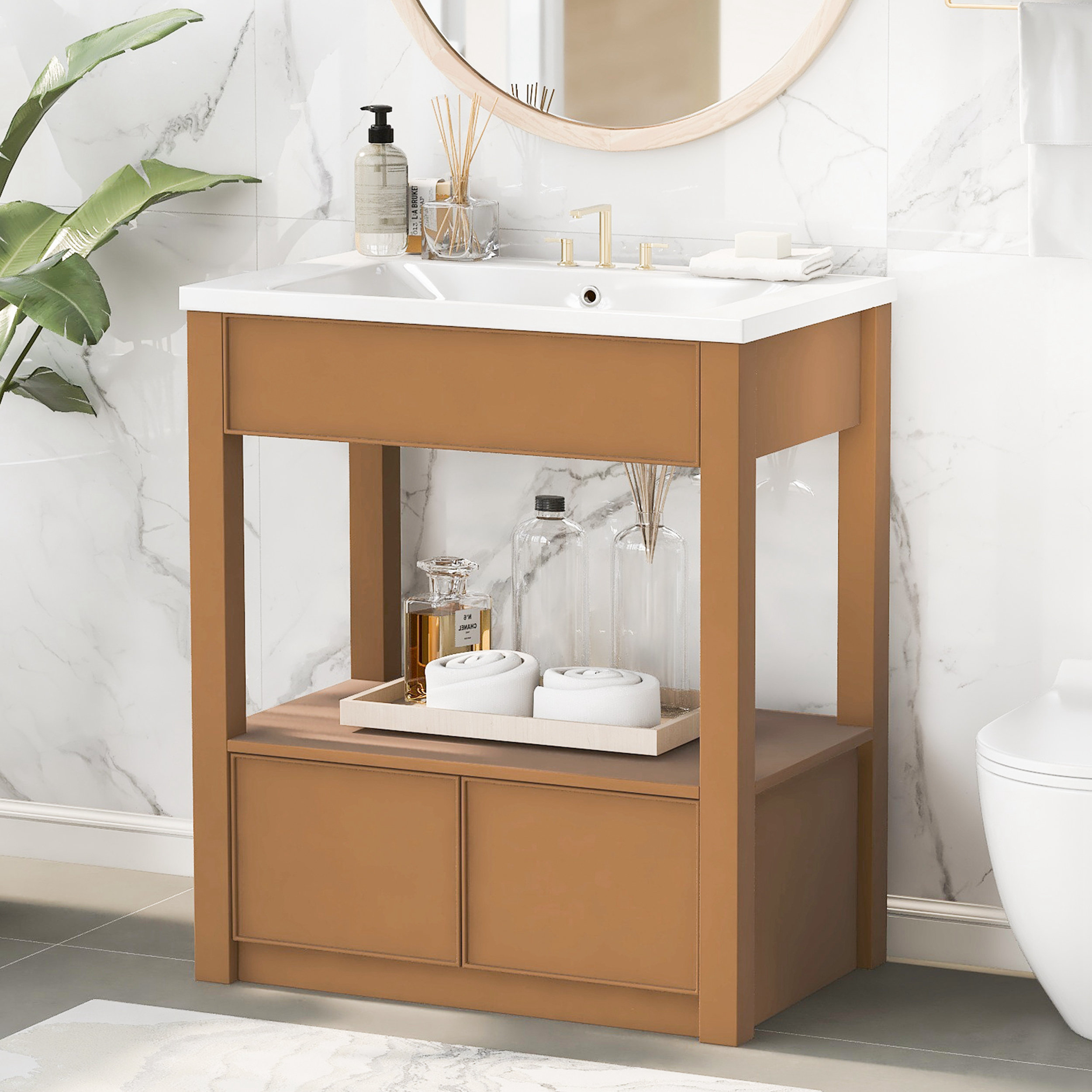 Wrought Studio™ Keleni 30'' Single Bathroom Vanity with Ceramic Top ...