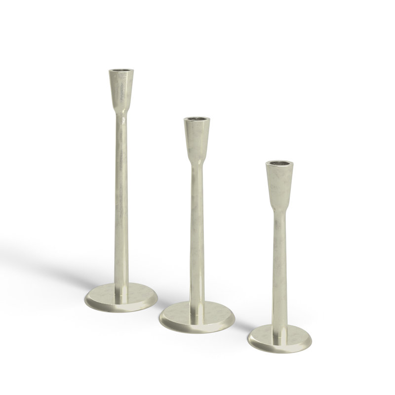 Joss & Main 3 Piece Aluminum Tabletop Candlestick Set & Reviews | Wayfair