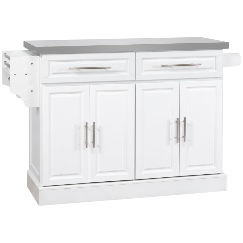 HomCom Metal Kitchen Island & Reviews | Wayfair