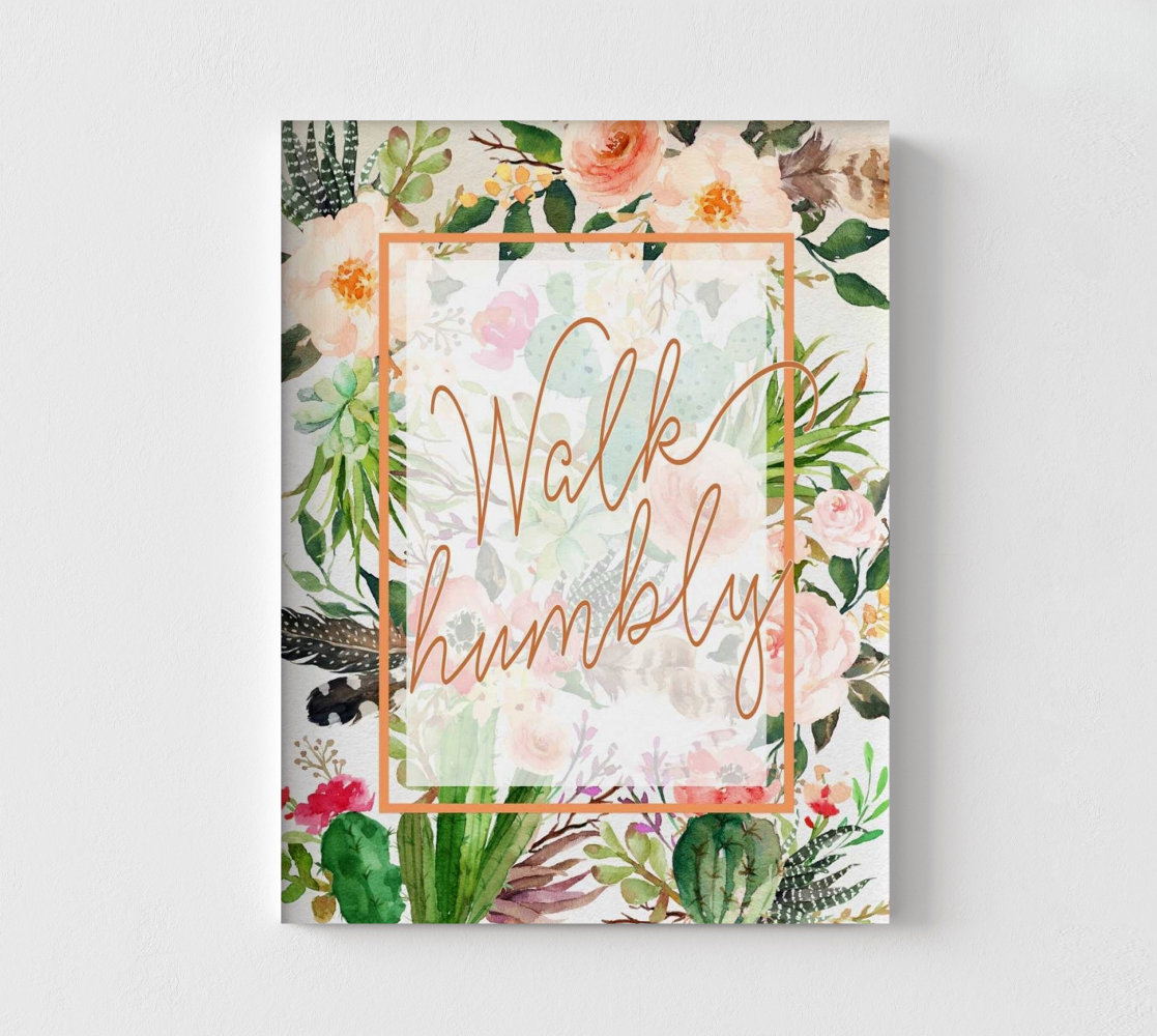 WeFrameArt Walk Humbly By Tara Moss, Micah 6:8 Print, Extra Large Micah ...