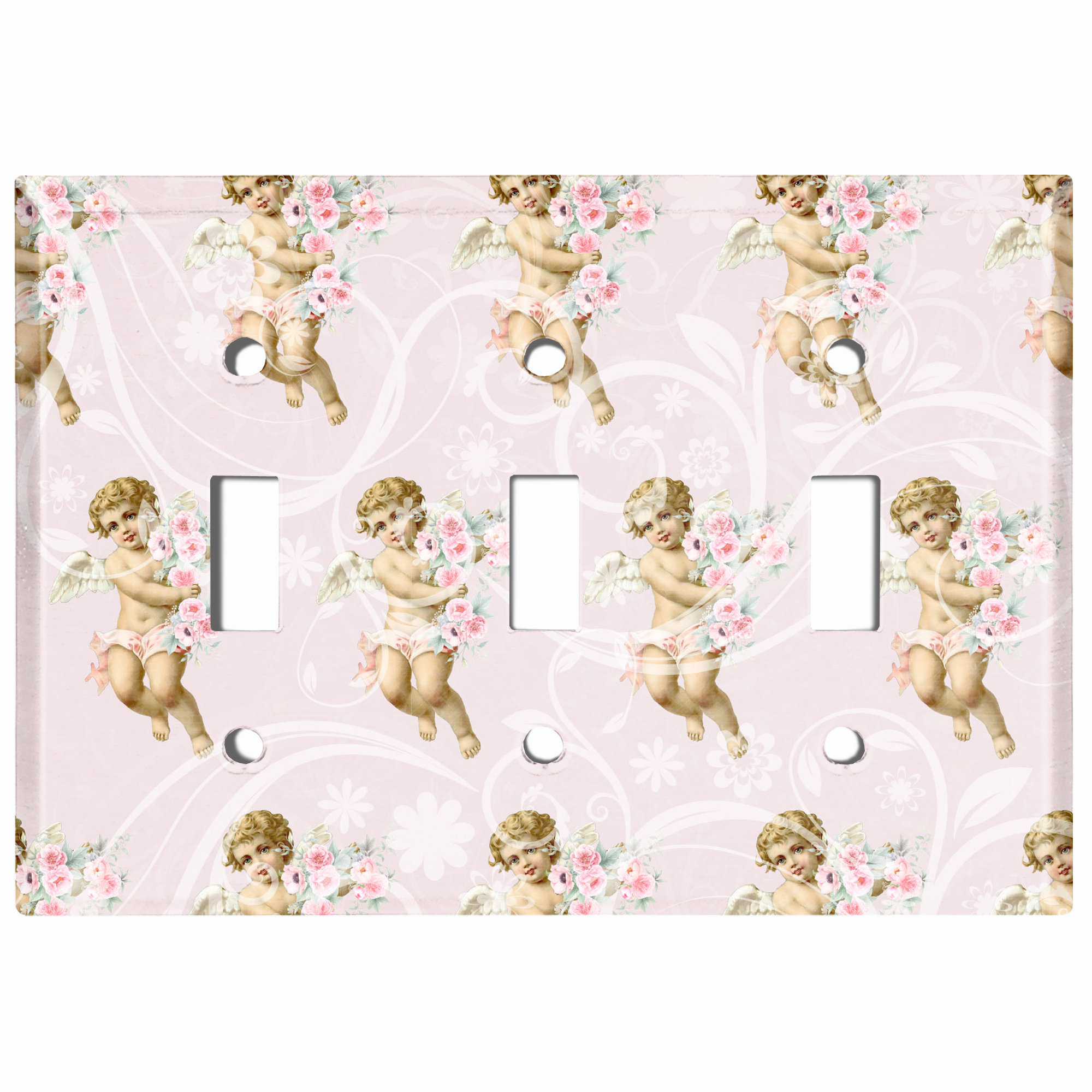 WorldAcc Valentine Angel Cupid 3-Gang Toggle Light Switch Wall Plate ...