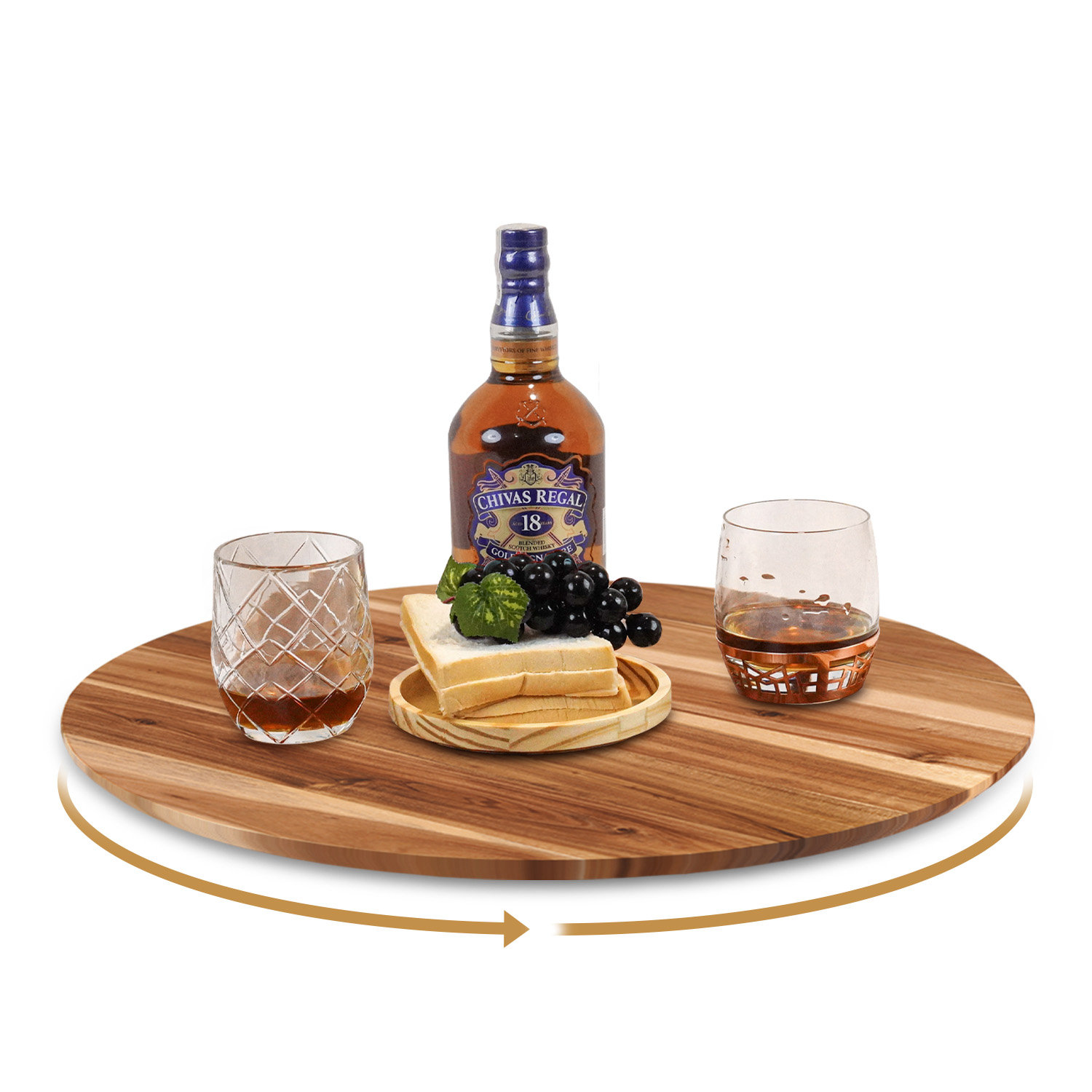 Millwood Pines Nabytok Acacia Wood Lazy Susan, Wood Turntable Organizer ...