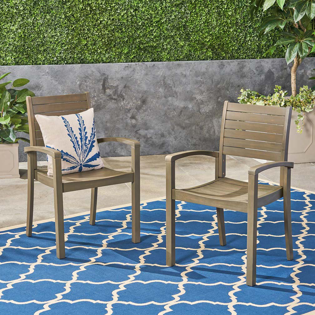 SDKhome Outdoor Wood Dining Chairs,Club Armchair | Wayfair