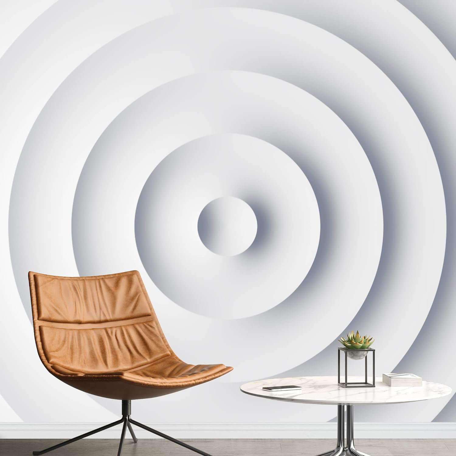 IDEA4WALL Geometric Spiral Ring Pattern Abstract Shapes Modern Art ...