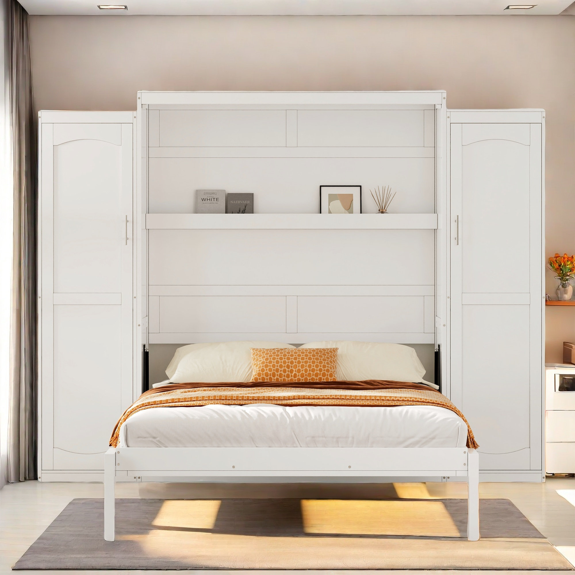 mosaicmotifco Murphy Bed Multifunctional Foldable Murphy Bed With Two ...