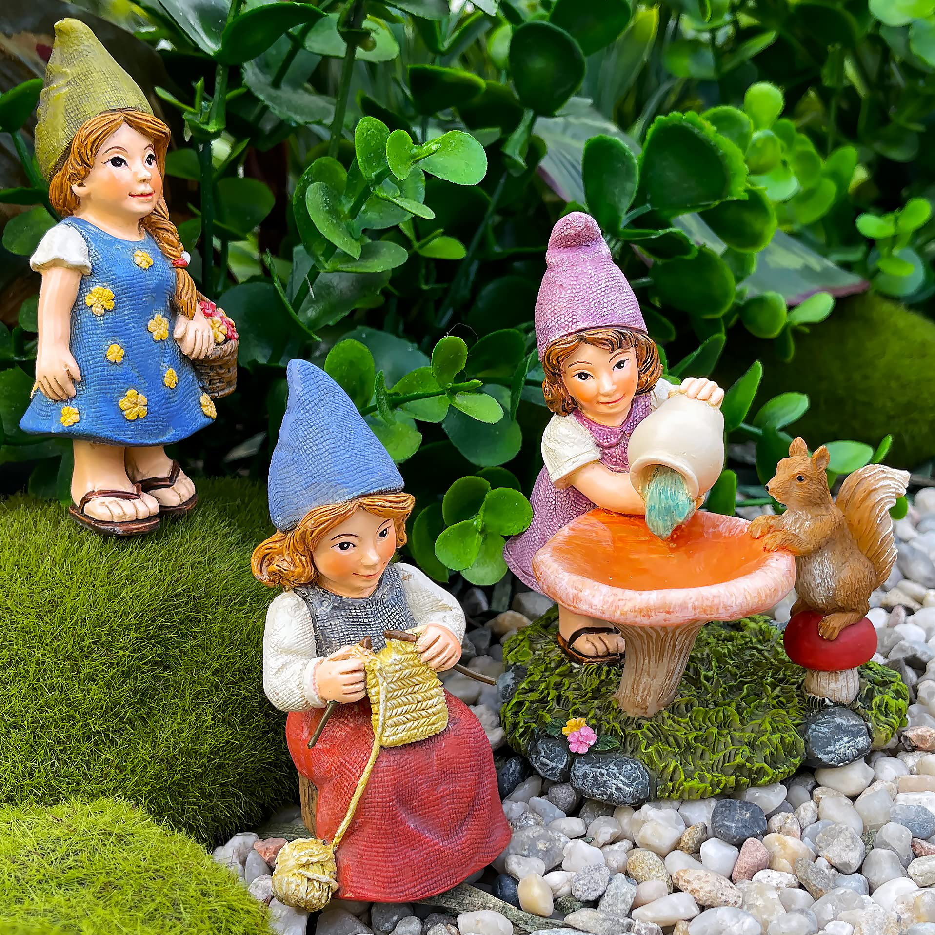 Lark Manor Miniature Garden Dwarf Statues And Accessories Set For ...