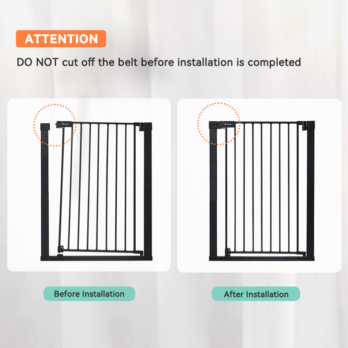 CY 36" Tall Auto Close Walk Thru Safety Gate 29.5"-48.8" Wide & Reviews ...