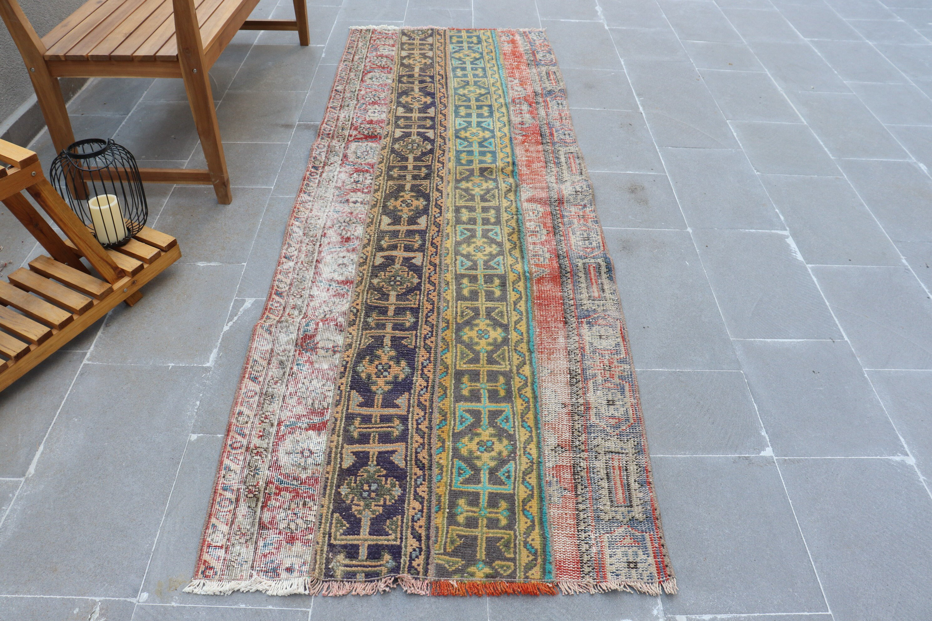 Bungalow Rose Vintage Turkish Handwoven Wool Stair Rug Runner ...