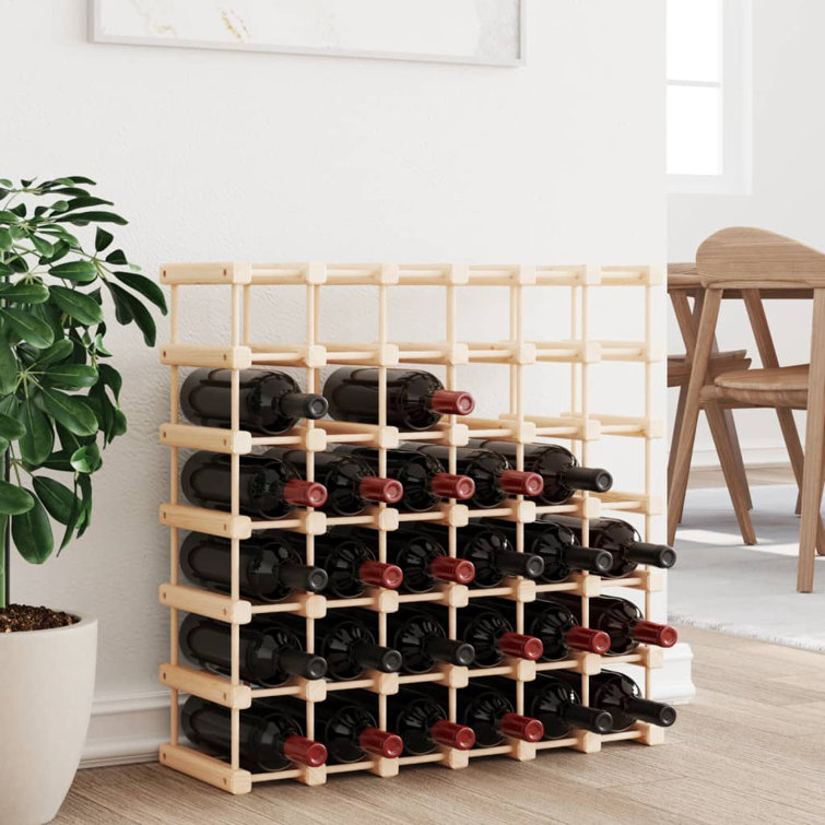 Rebrilliant Montpelier 42 Bottle Solid Wood Floor Wine Bottle Rack in ...