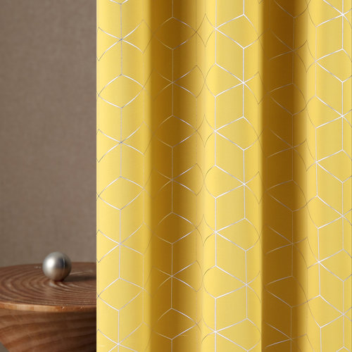 Deconovo Silver Diamond Pattern Curtain Pair | Wayfair