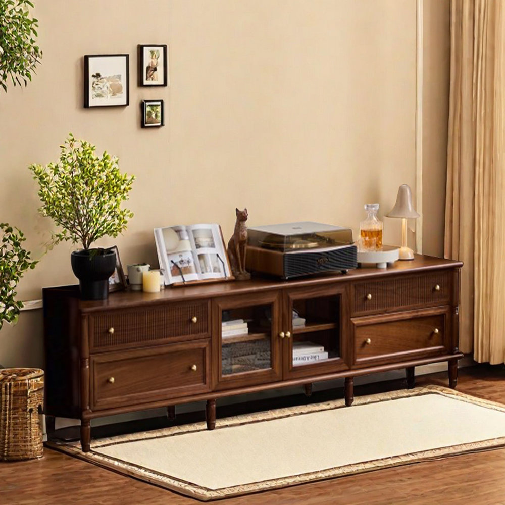 Aurora Craft Retro Storage Solid Wood TV Cabinet 70.86'' W Storage ...