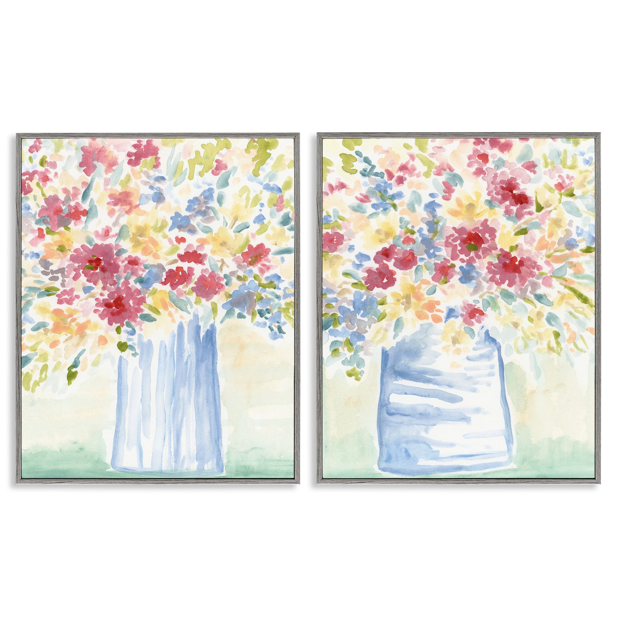 Latitude Run® Soft Speckled Flower Vases 2 PC Giclee Art Set by June ...
