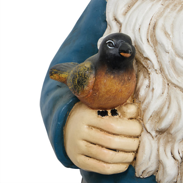 Alpine Jumbo Size Gnome with Bird Decor Statue | Wayfair