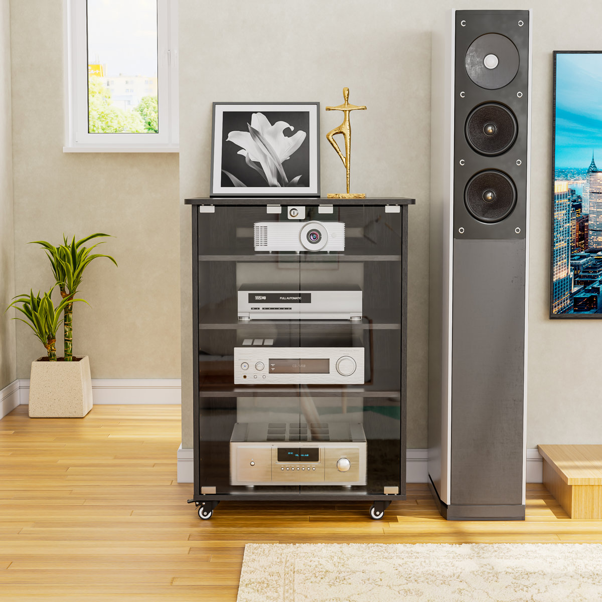 Ebern Designs Stand Audio Cabinet & Reviews | Wayfair