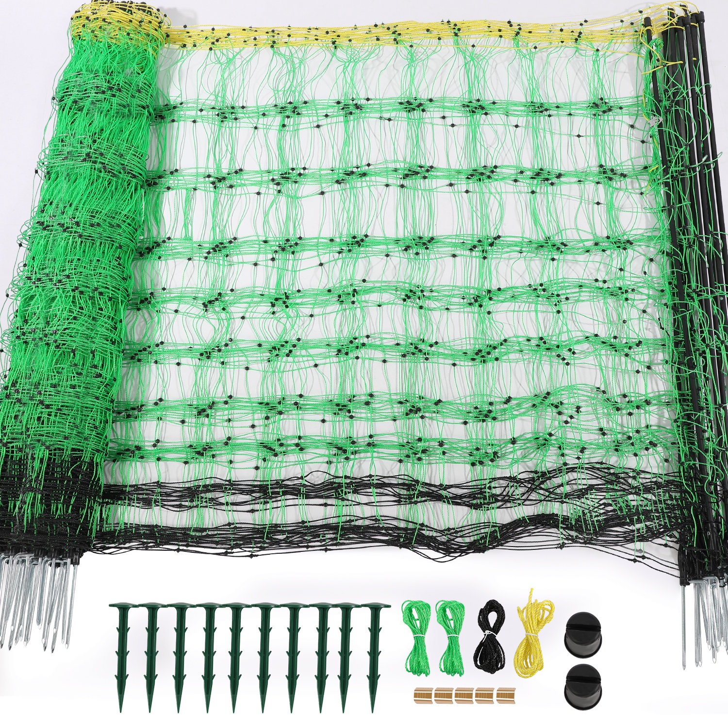 KZLAA Electric Fence Netting, 164'L x 49.6" H Electric Poultry Fence ...