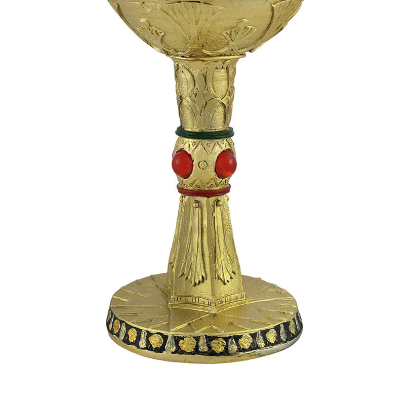 Bungalow Rose Egyptian Winged Isis Golden Wine Goblet 6 Oz. | Wayfair