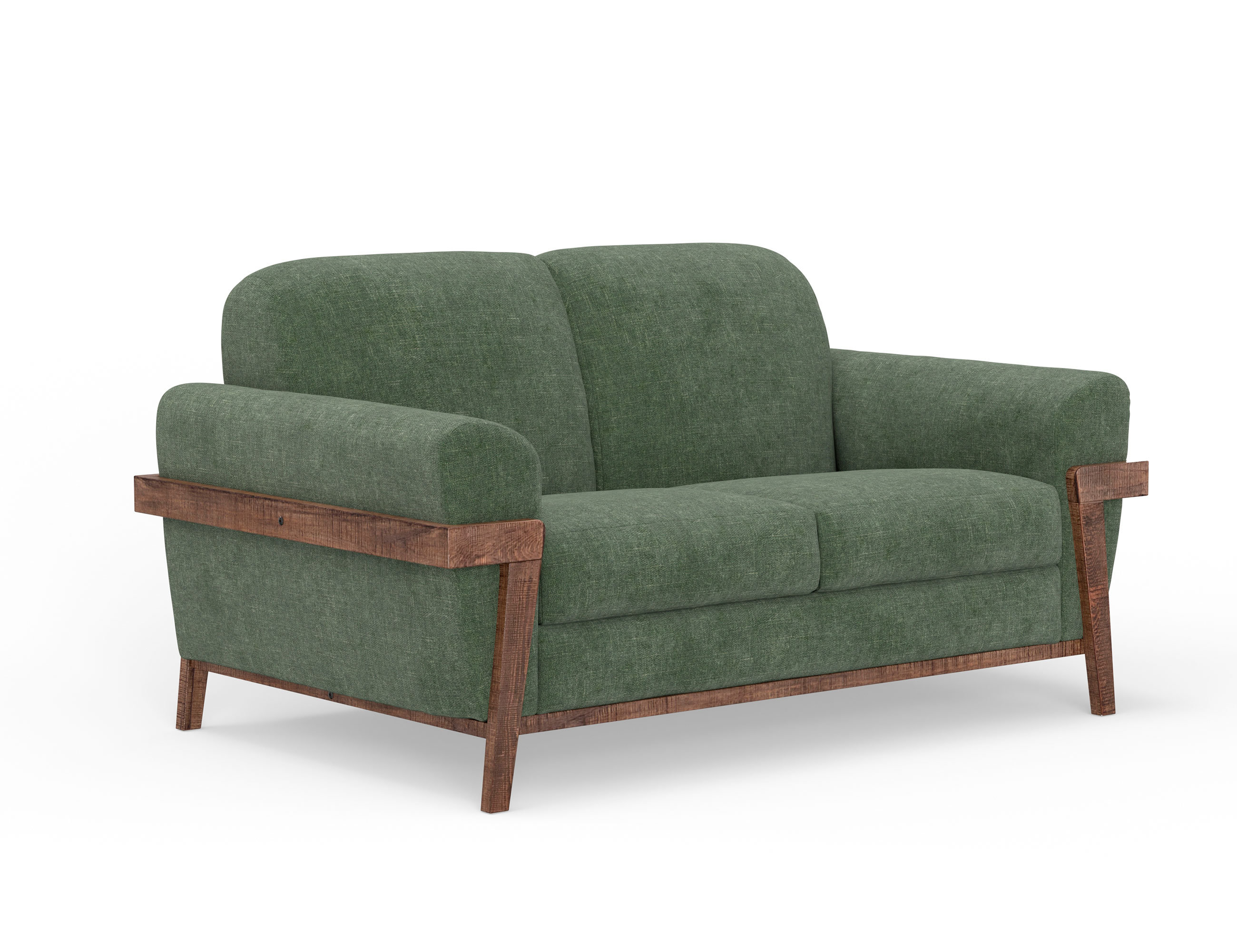 International Furniture Direct Loft Brown Wooden Frame & Base, Loveseat ...