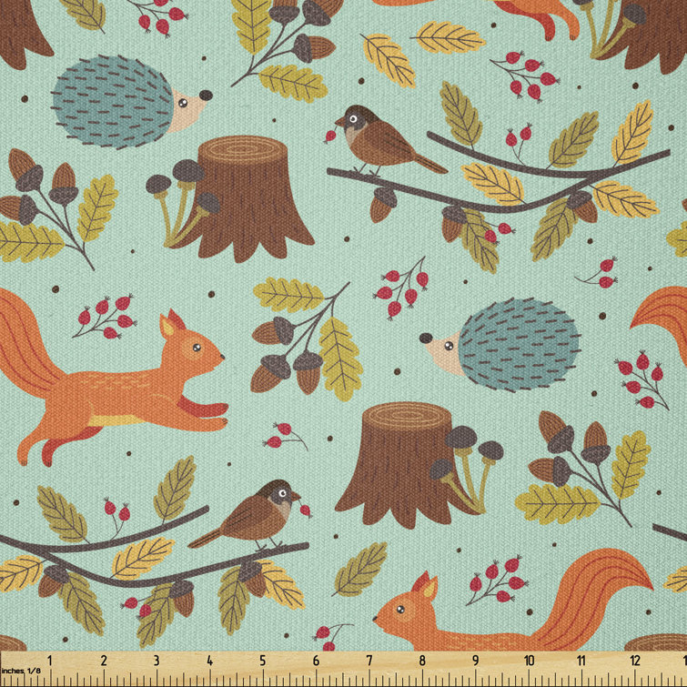 East Urban Home Chundra Happy Forest Friends Squirrel Jumping Birds ...