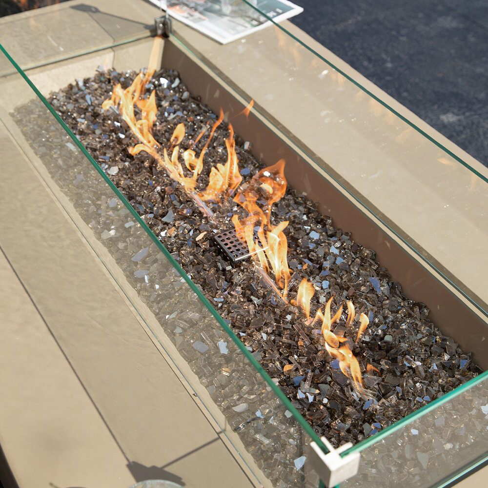 Elementi Plus Rectangular Fire Pit Flame Guard (Glass) | Wayfair