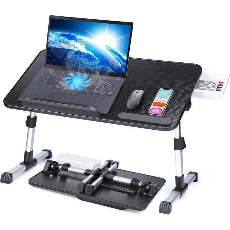 Inbox Zero Lamyia Laptop Desk, Adjustable Foldable Laptop Stand Bed ...