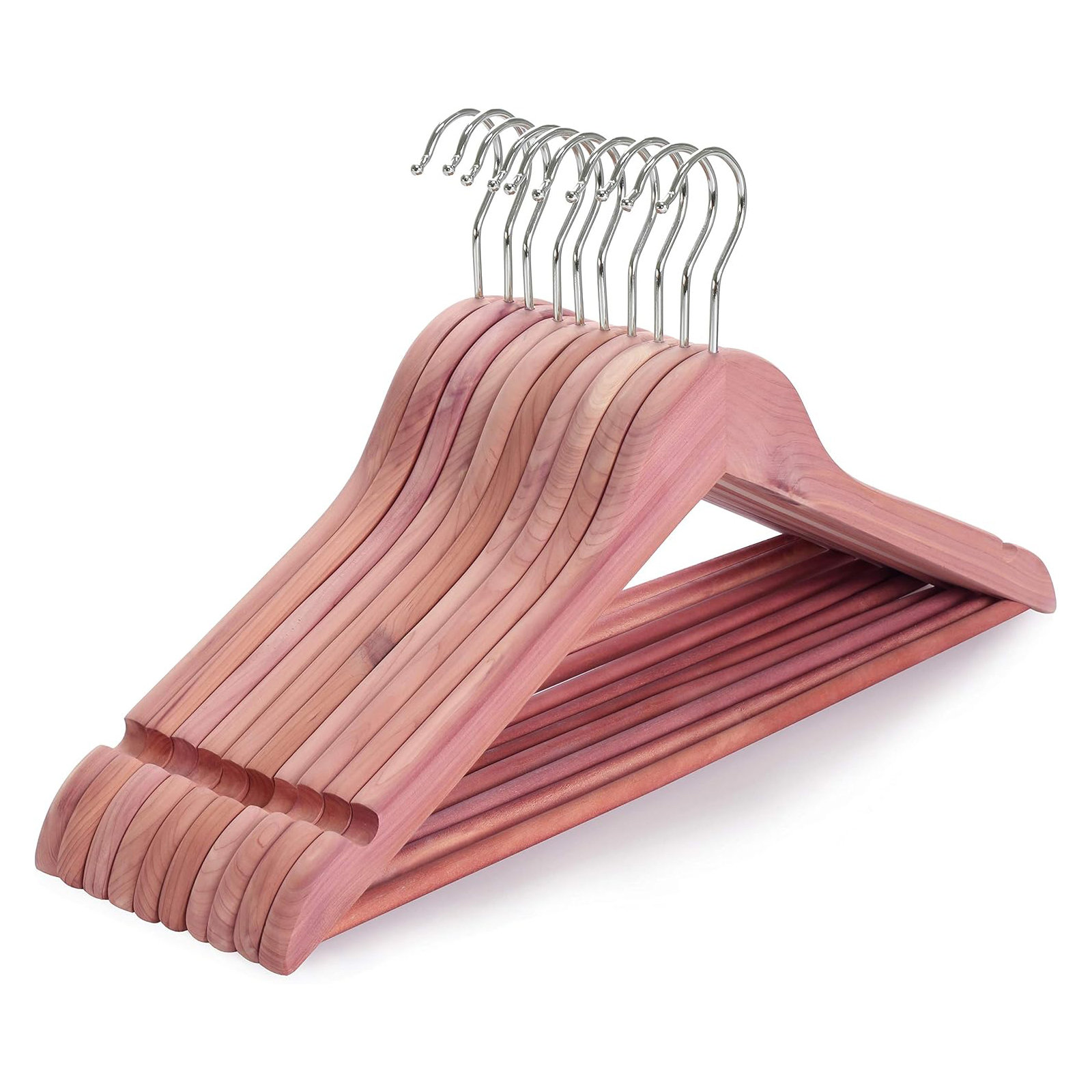 Rebrilliant Natural Cedar Wood Hangers With Smooth Notches, 360 ...