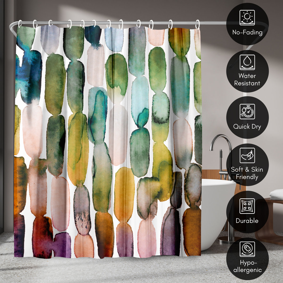 The Twillery Co.® Americanflat 71x74 Shower Curtain - Abstract Design ...