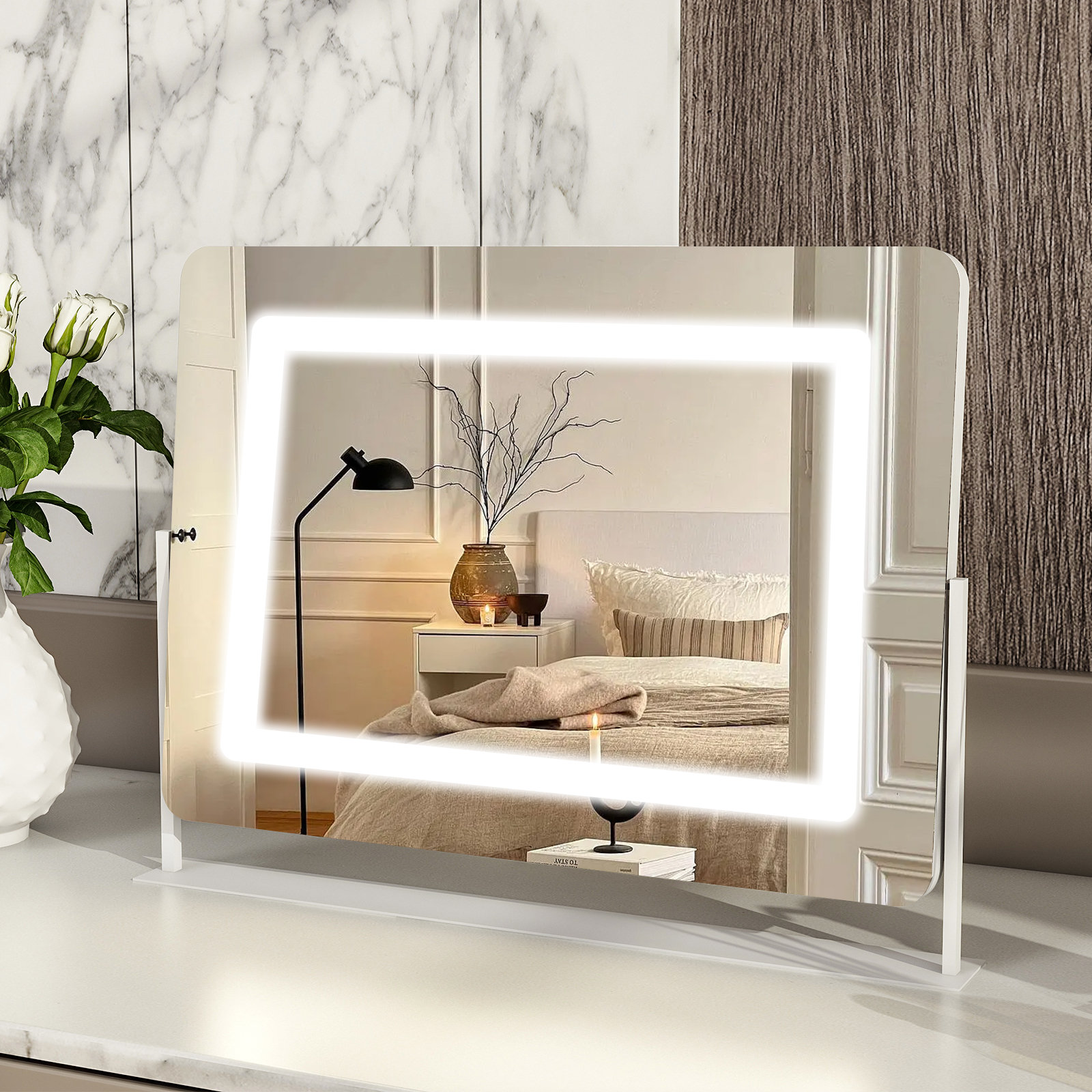 Wade Logan® Led Vanity Mirror 22''X18'' Rectangular Makeup Mirror With ...