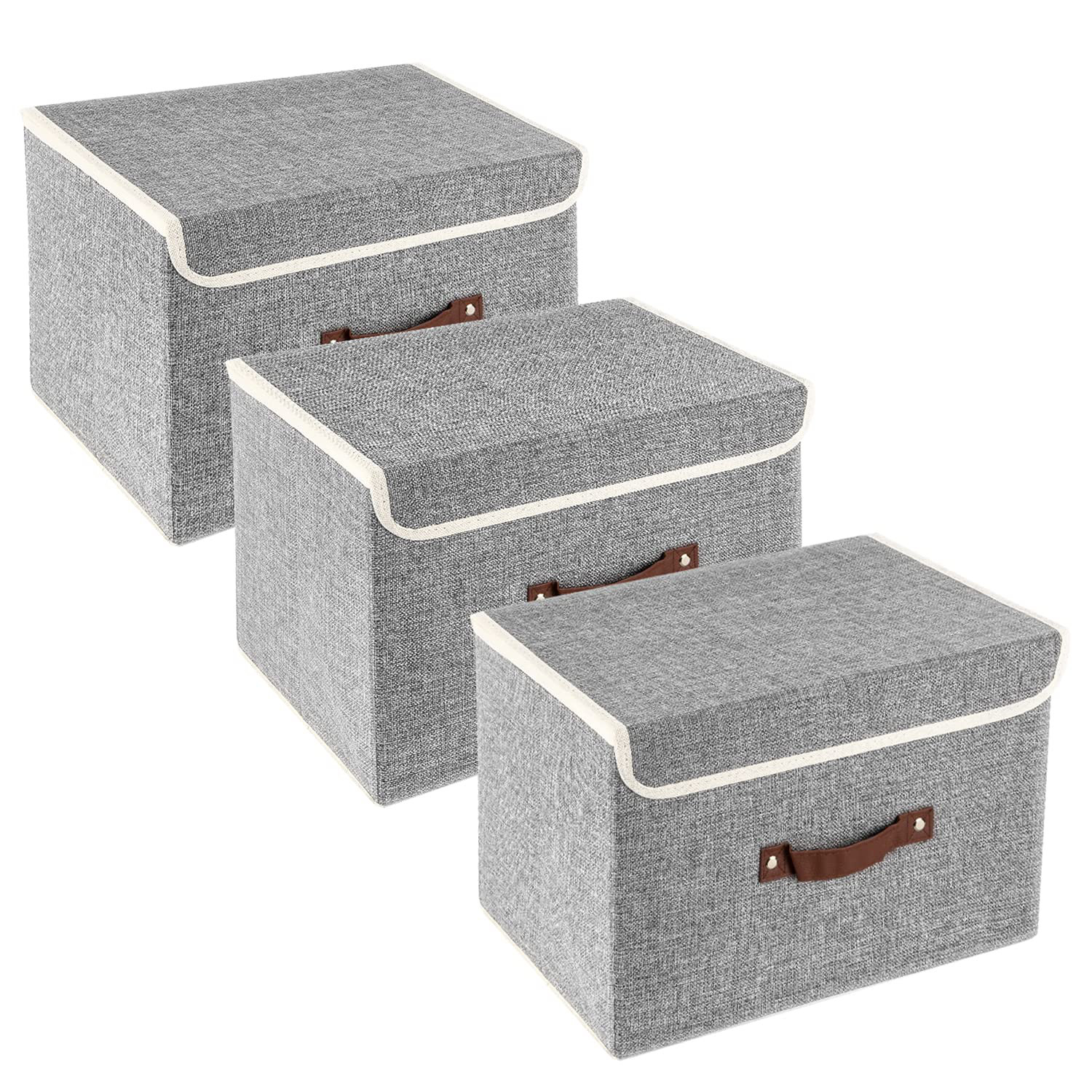 Latitude Run® Collapsible Storage Boxes, Washable Fabric Storage Bins ...
