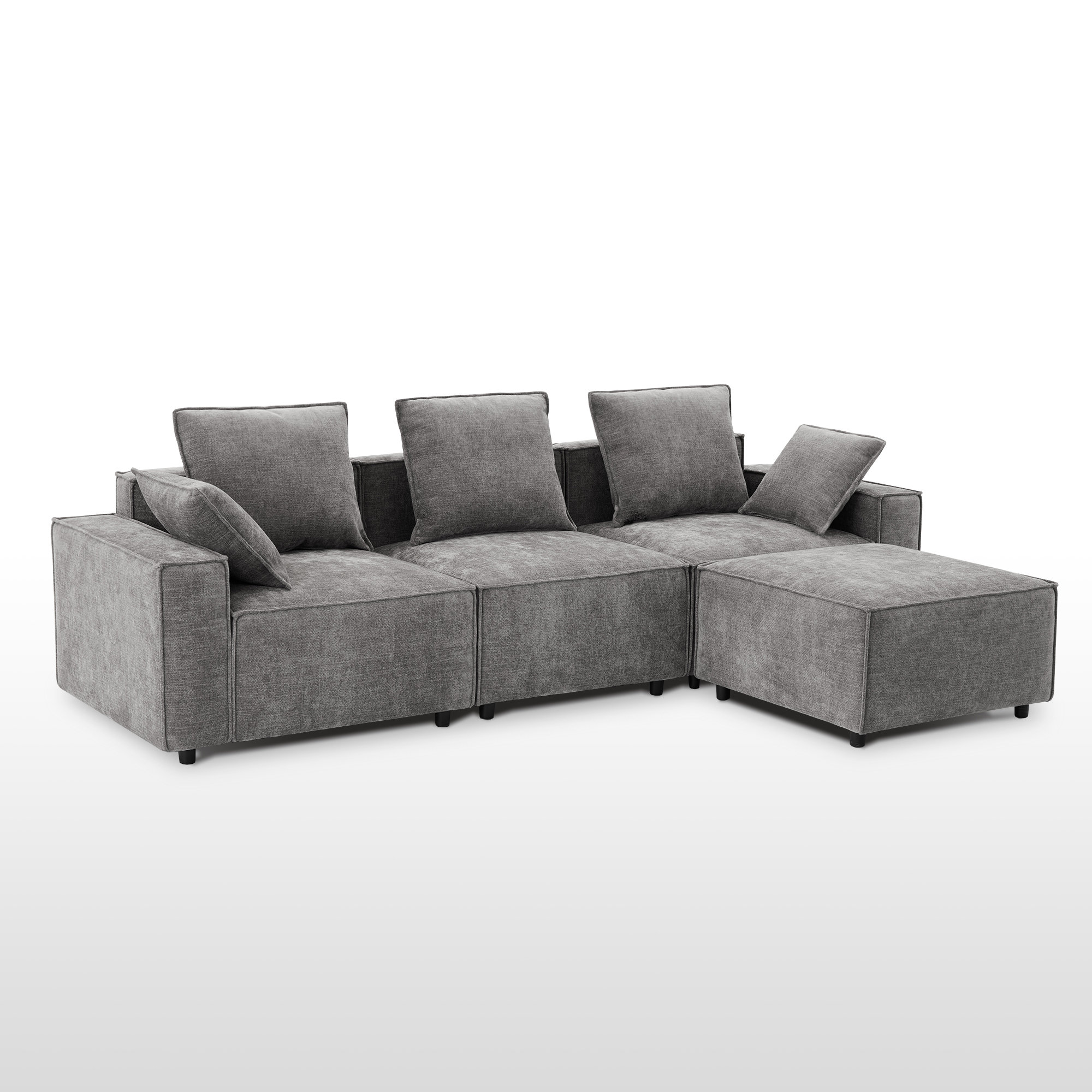 Latitude Run® 4-Piece Modular Couch Square Armrest Sectional | Wayfair