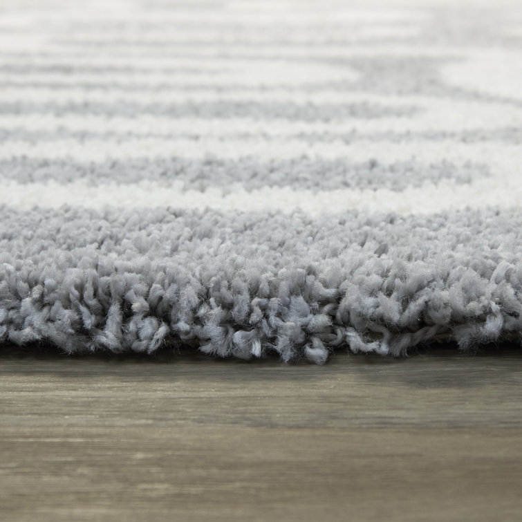 Ivy Bronx Horton Abstract Grey/Ivory Shag Area Rug - Wayfair Canada
