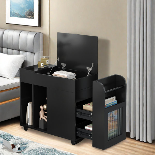 Disney End Table with Wheels, 2 Storage Shelves and 2 Drawers | Wayfair