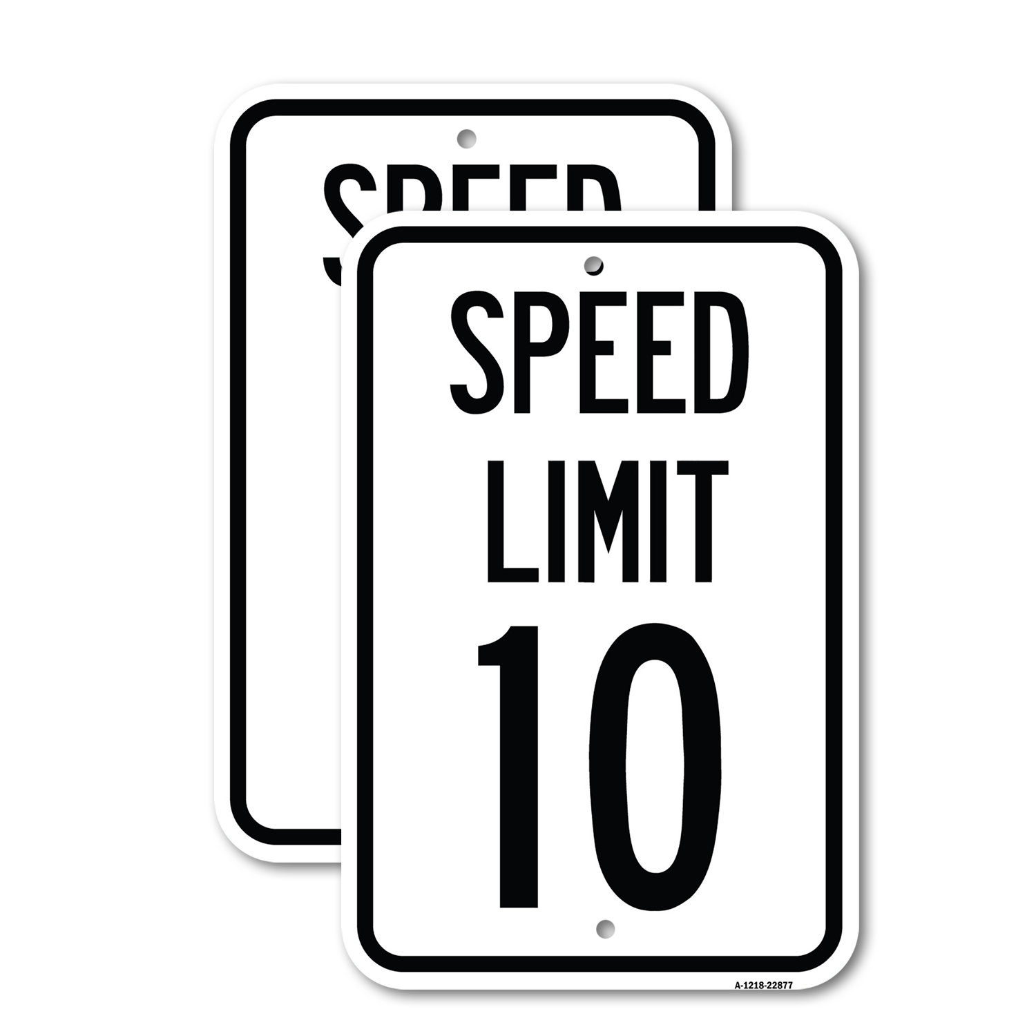 SignMission (2 Pack) Speed Reduction Sign Speed Limit 10 Mph 18" X 24 ...