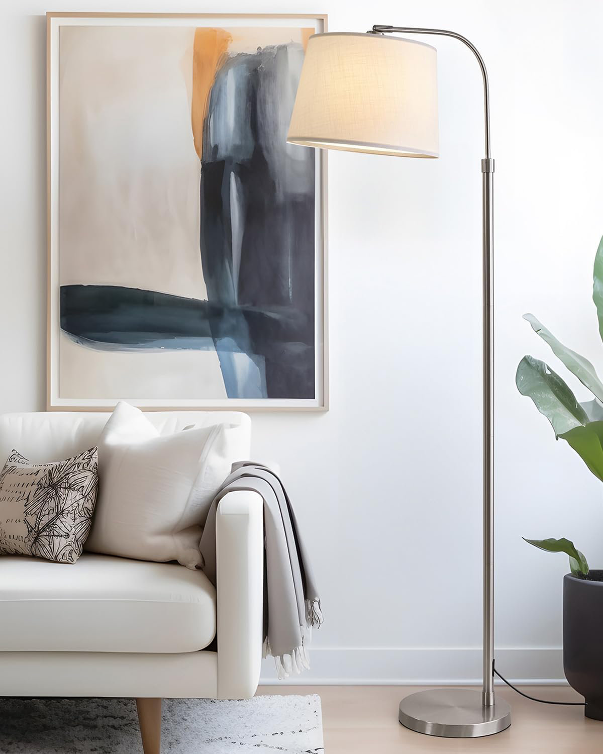 Latitude Run® 62" Arch Floor Lamp For Living Room LED Tall Standing ...