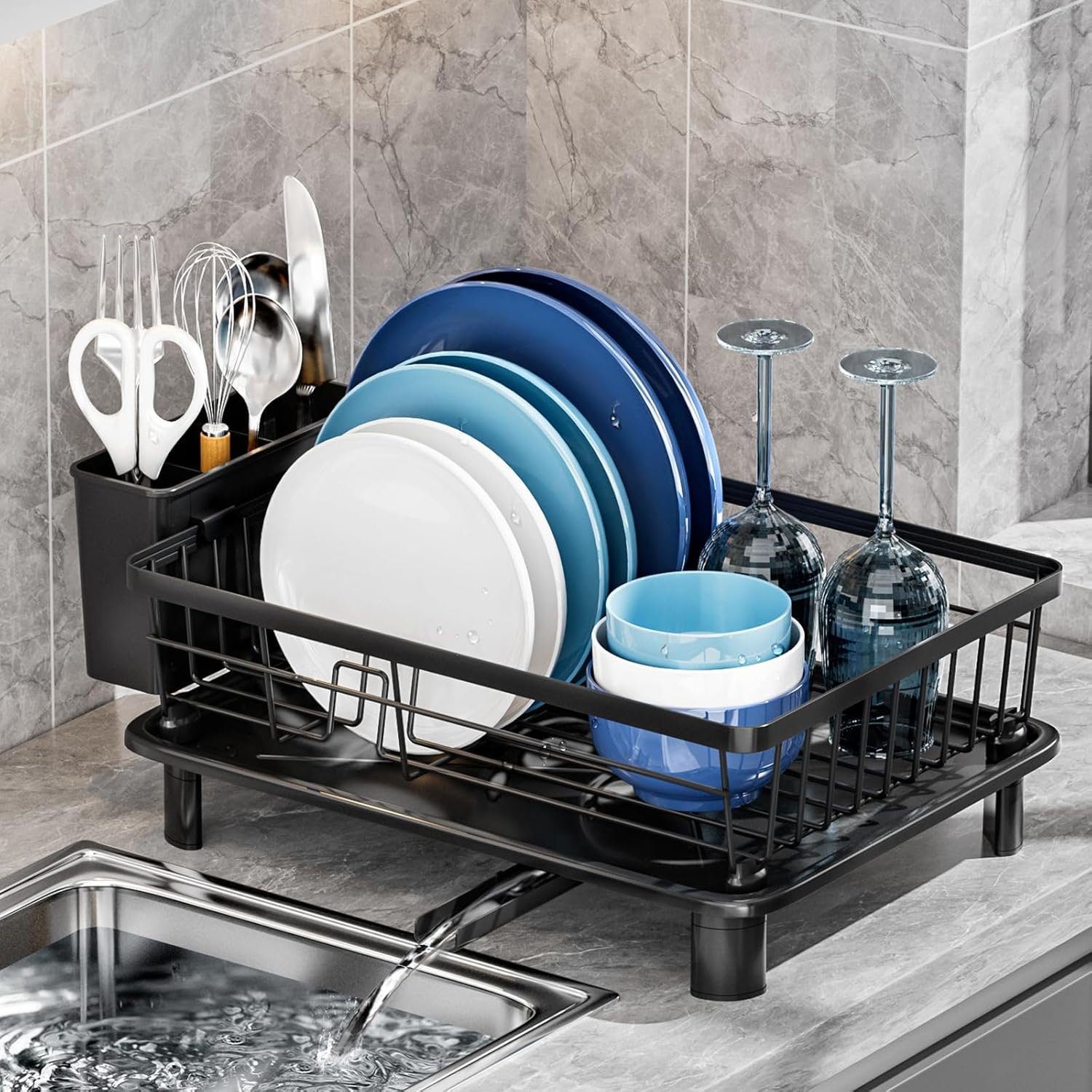 QUDOBI Space-Saving Dish Rack Dish Racks For Kitchen Counter | Wayfair