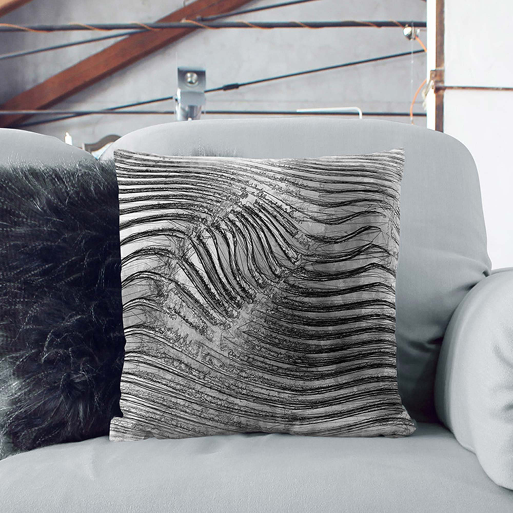 East Urban Home Optical Illusion in Abstract Cushion with Filling ...