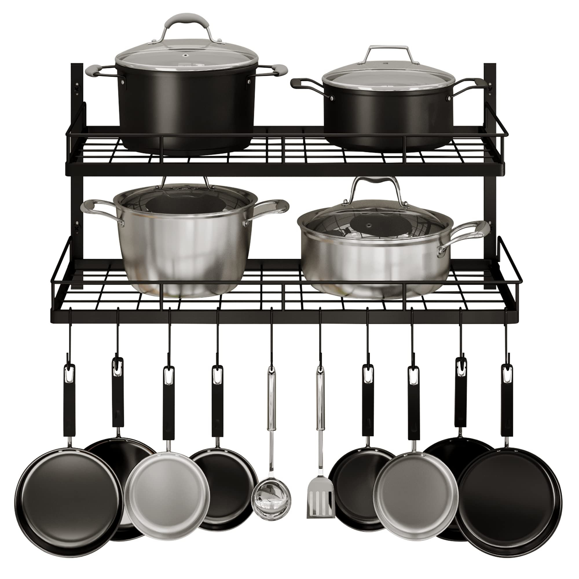 Prep & Savour Metal Rectangle Wall Mounted Pot Rack | Wayfair