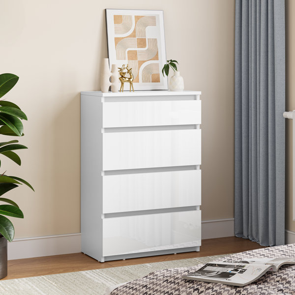 Latitude Run 4 Drawer Chest Of Drawers Bedroom, 60Cm W Wooden Drawers ...