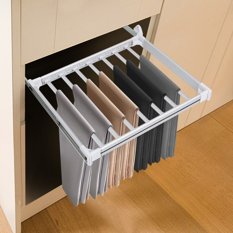 Rebrilliant Ostilia Retractable Pants Rack Closet Trousers Rack | Wayfair
