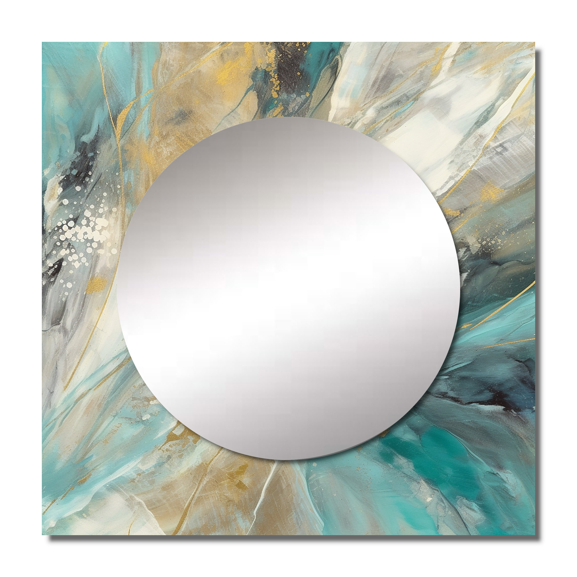 East Urban Home Fllanza - Abstract Painting Square Mirror Wall Decor ...