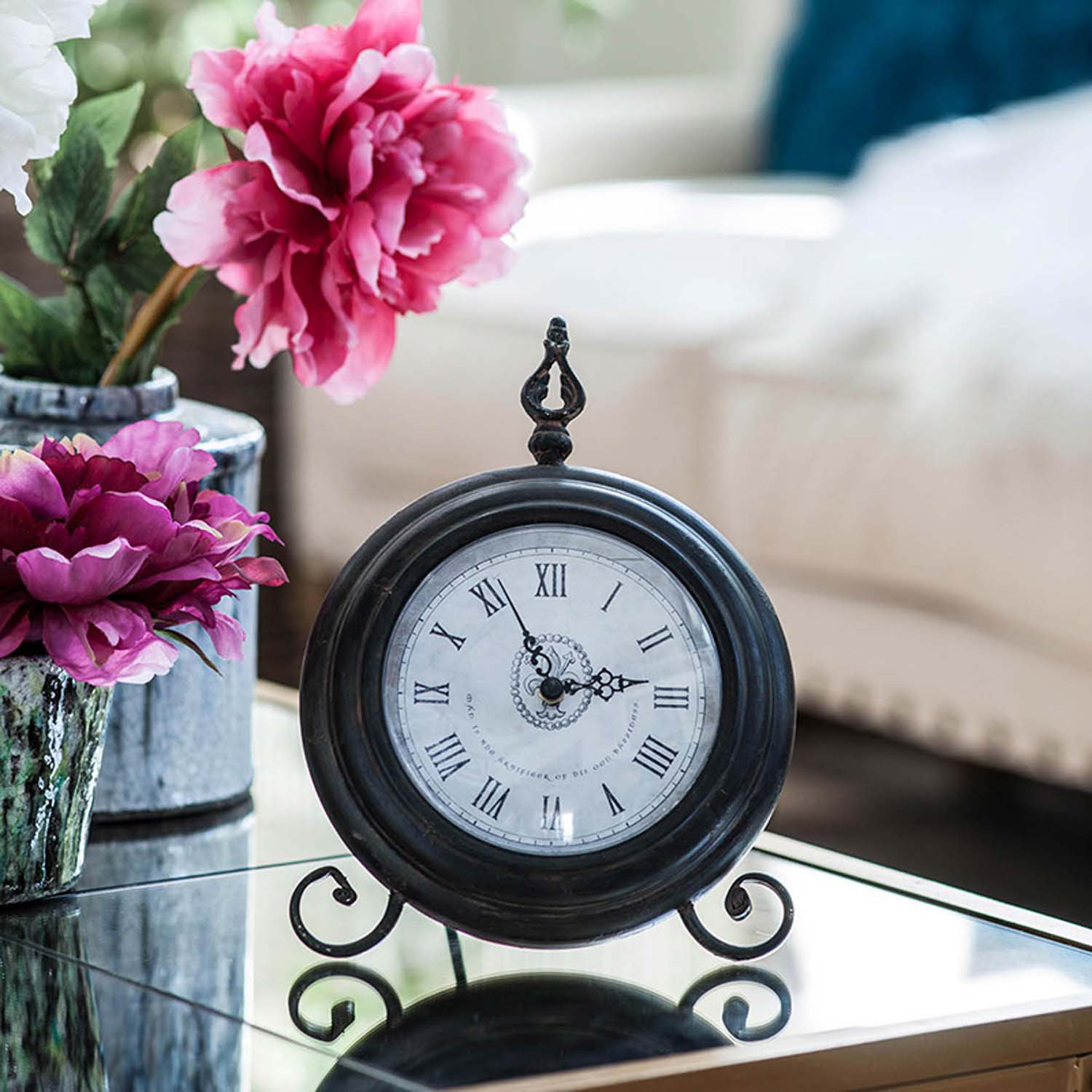 Fleur De Lis Living Table Clock & Reviews | Wayfair