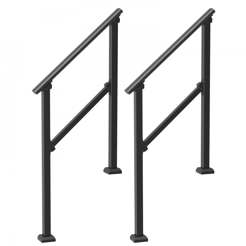 VEVOR 2-3 Handrails for Outdoor for Seniors Porch Deck Black Square ...