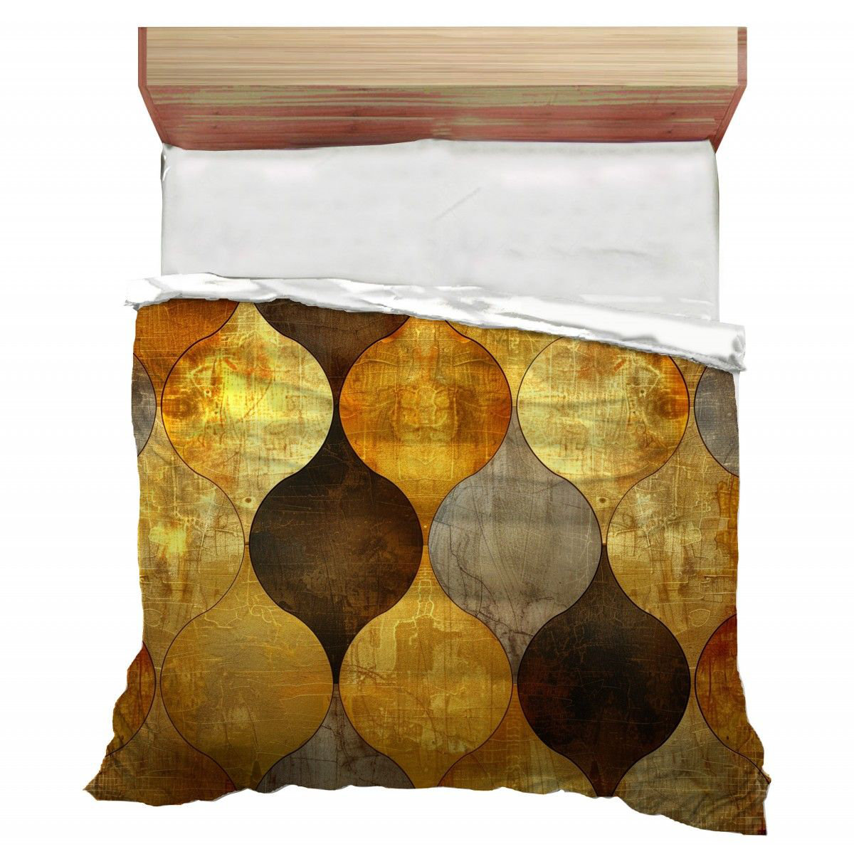 VisionDecor Abstract Shape Bedding Visual Art Comforter Warm Tones ...