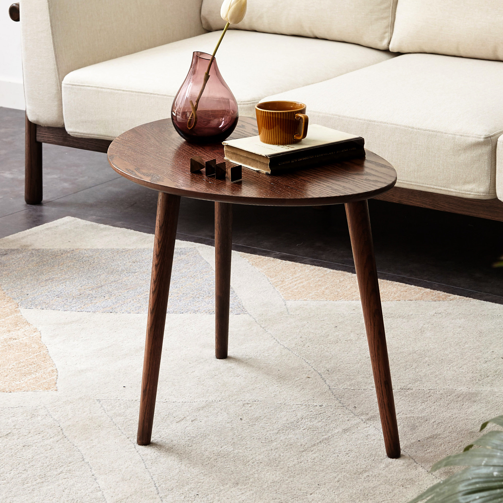 George Oliver Solid Oak Table - Oval, Brown Colour, 23.02''X32.55''X15 ...