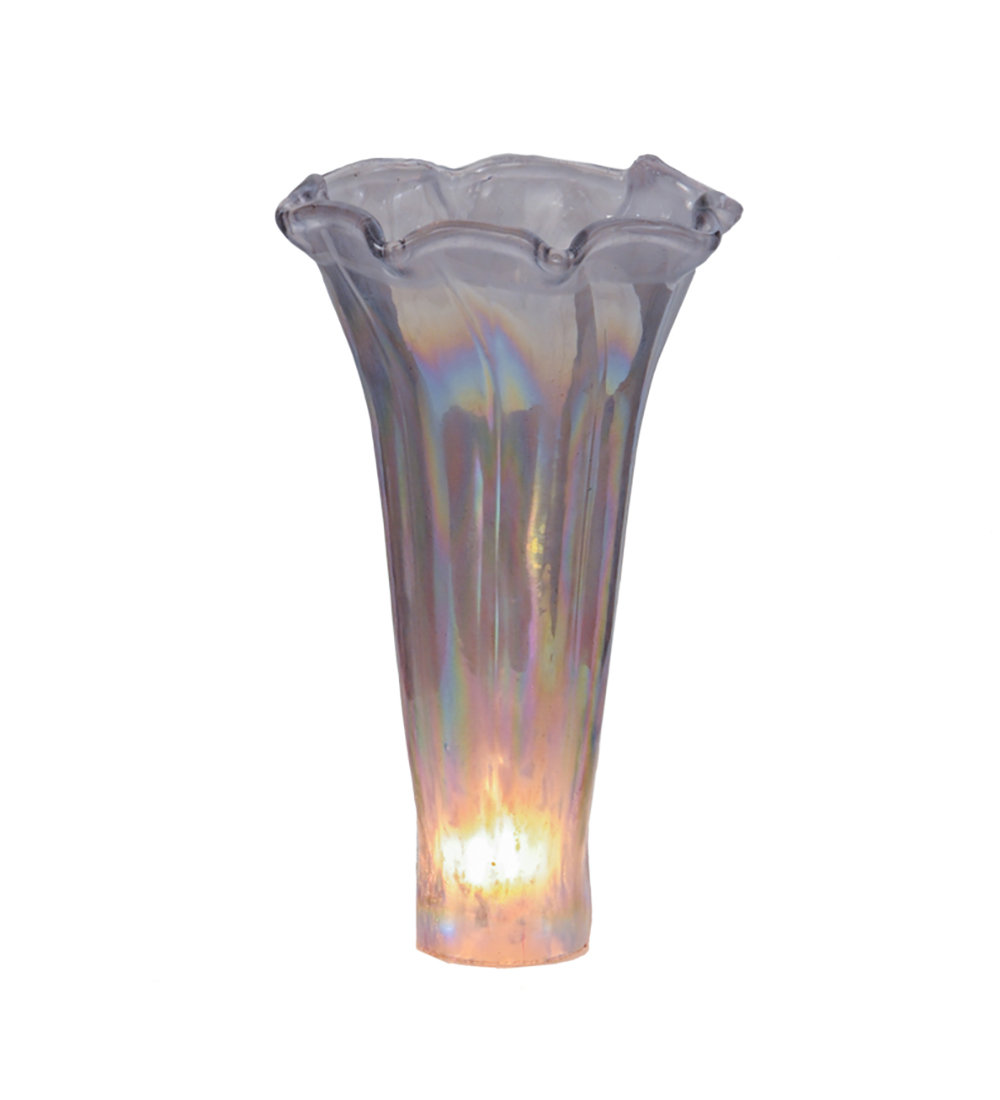 Fleur De Lis Living 3" Wide X 5" High Purple Iridescent Pond Lily Shade ...