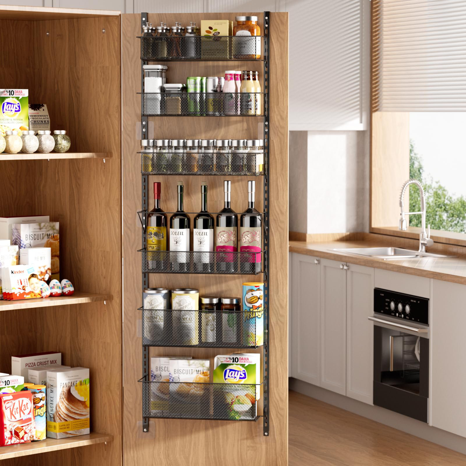 Mint Pantry Over The Door Pantry Organizer, 6-Tier Pantry Door ...